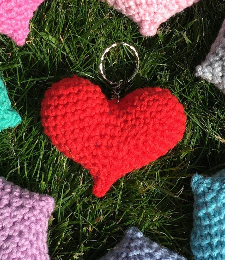 Hand Crochet Heart Key Ring/bag Charm. Gift for Her Him - Etsy UK