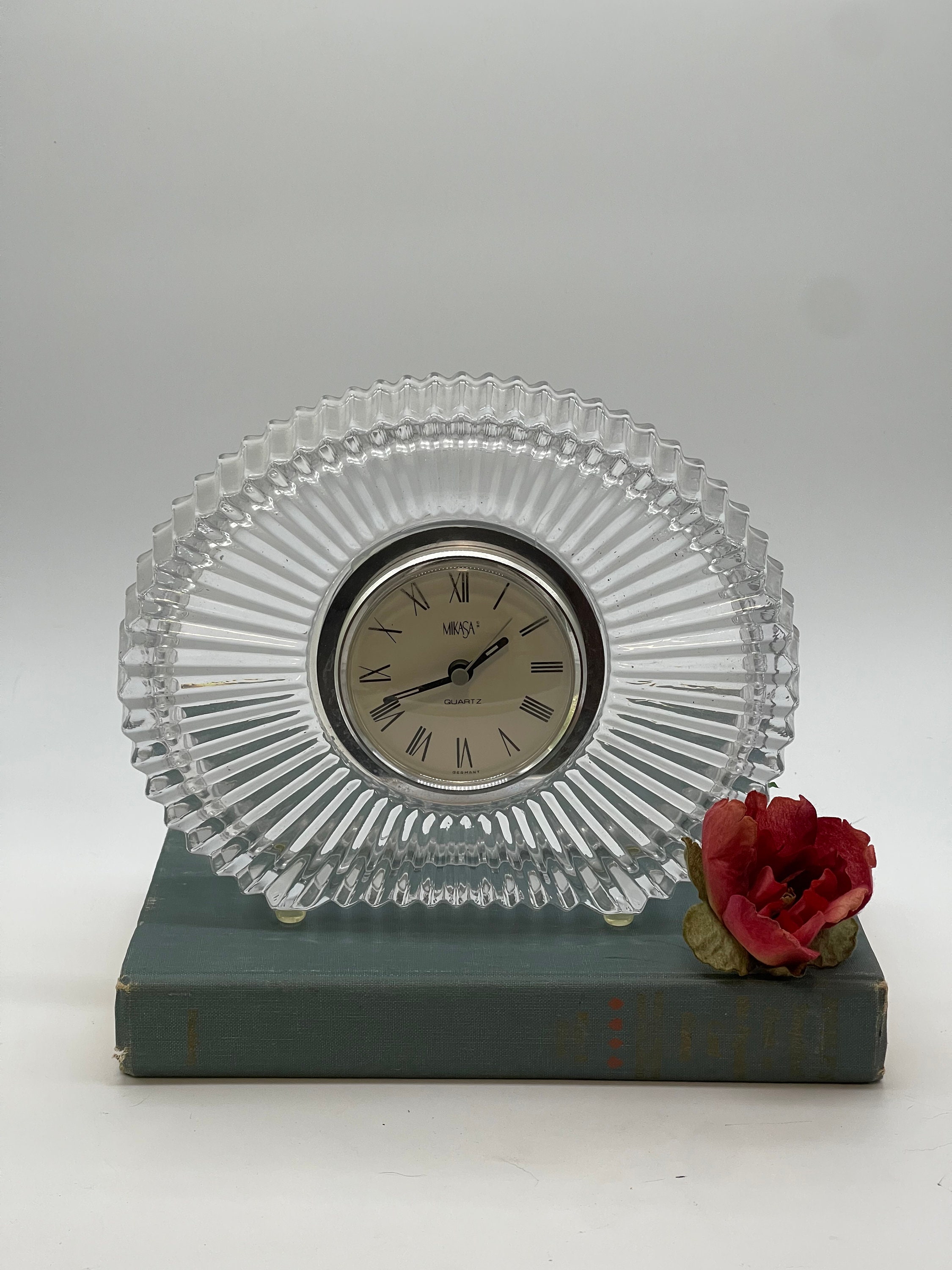 Mikasa Crystal Desk Clock Quartz Movement - Etsy
