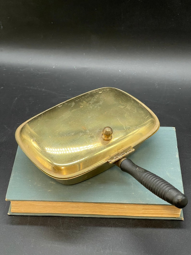 Vintage Brass Crumb Catcher Ashtray Silent Butler With Wood Handle - Etsy