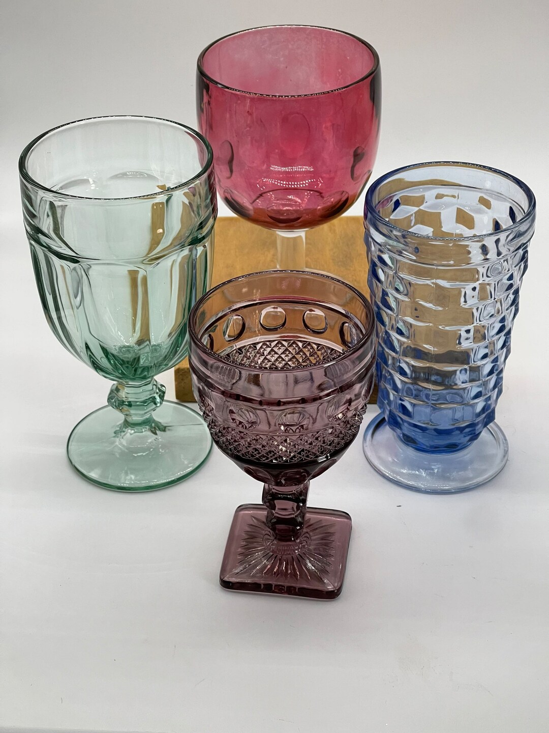 Vintage Water Goblets From Different Makers Set of 4. Green Libby ...