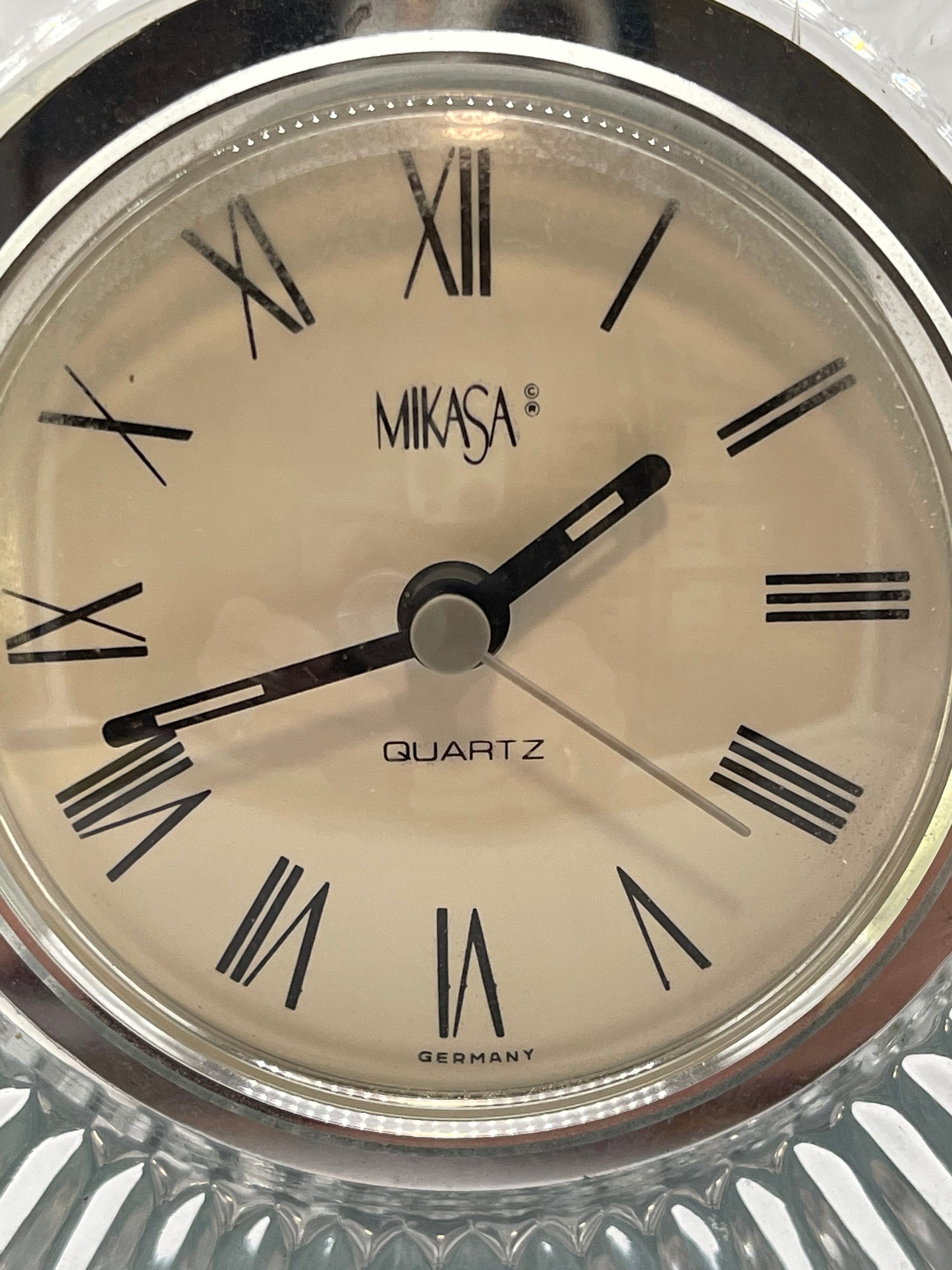 Mikasa Crystal Desk Clock Quartz Movement - Etsy