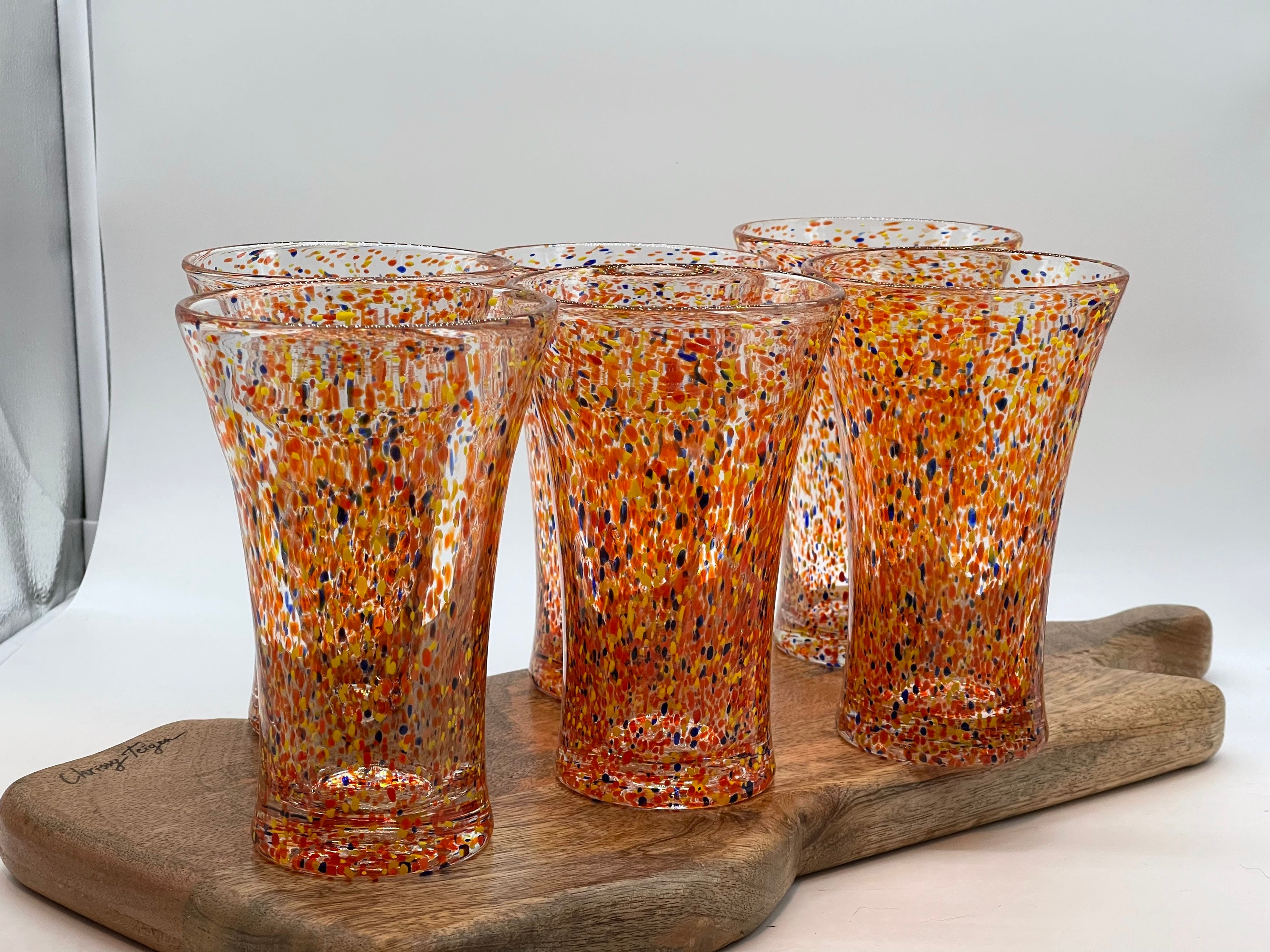 Set of 6 Mexican Confetti Rocks Glasses - Etsy