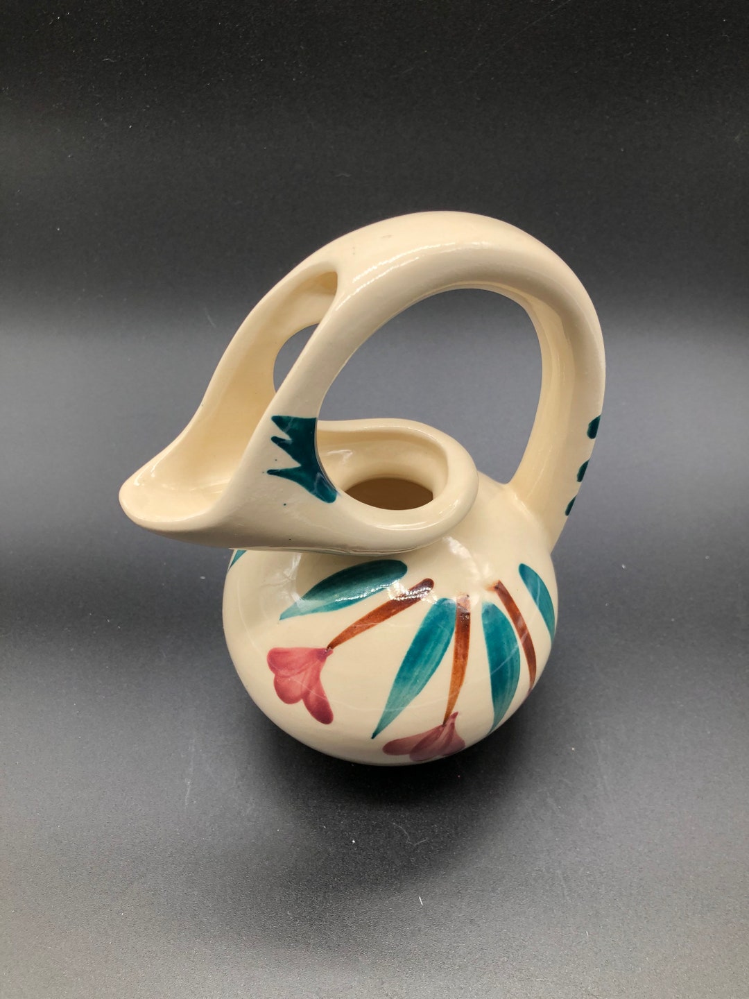 Puritan Slipware Pitcher Which Has a Very Distinct Rare Shape and Great ...