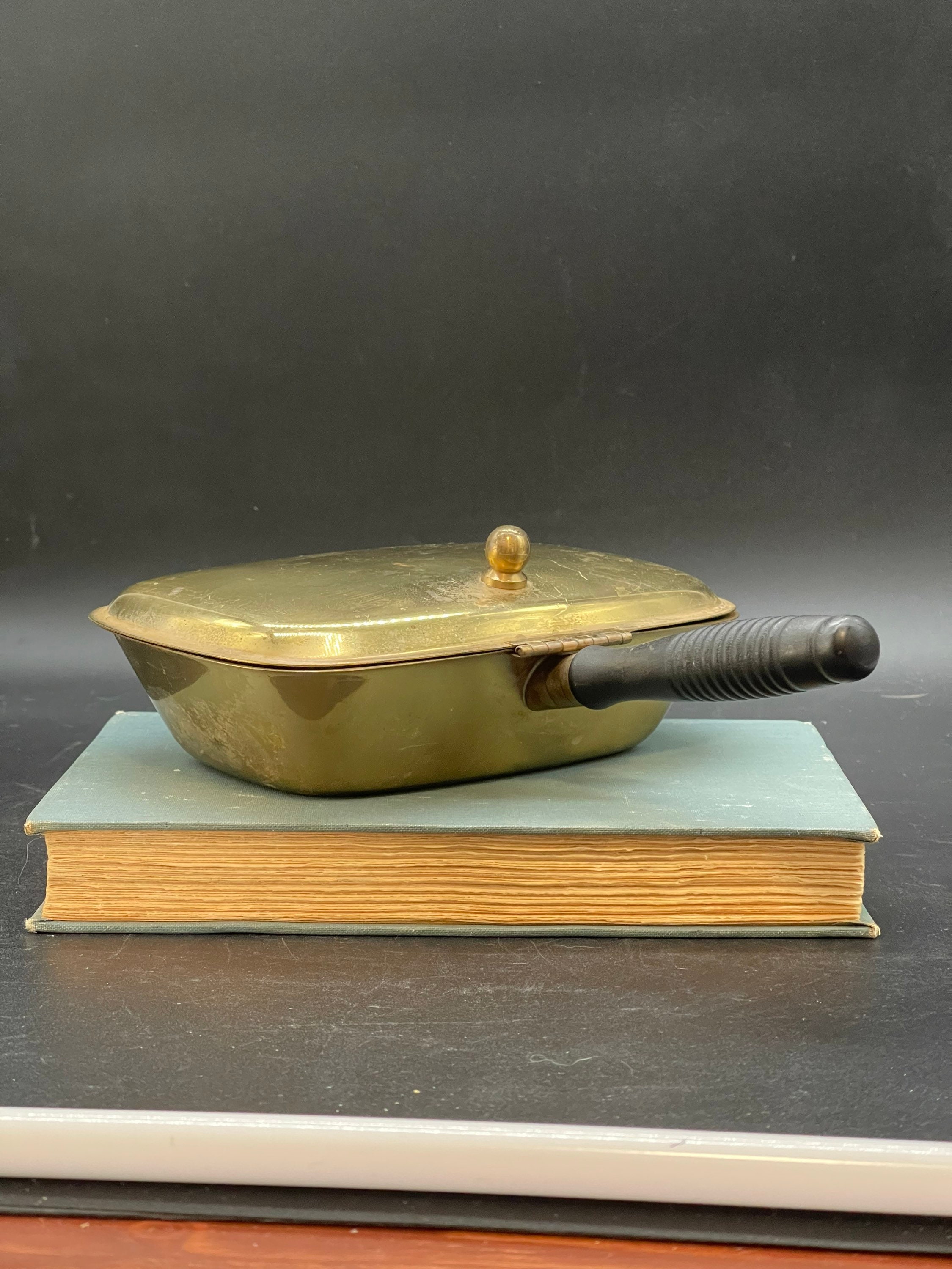 Vintage Brass Crumb Catcher Ashtray Silent Butler With Wood Handle - Etsy
