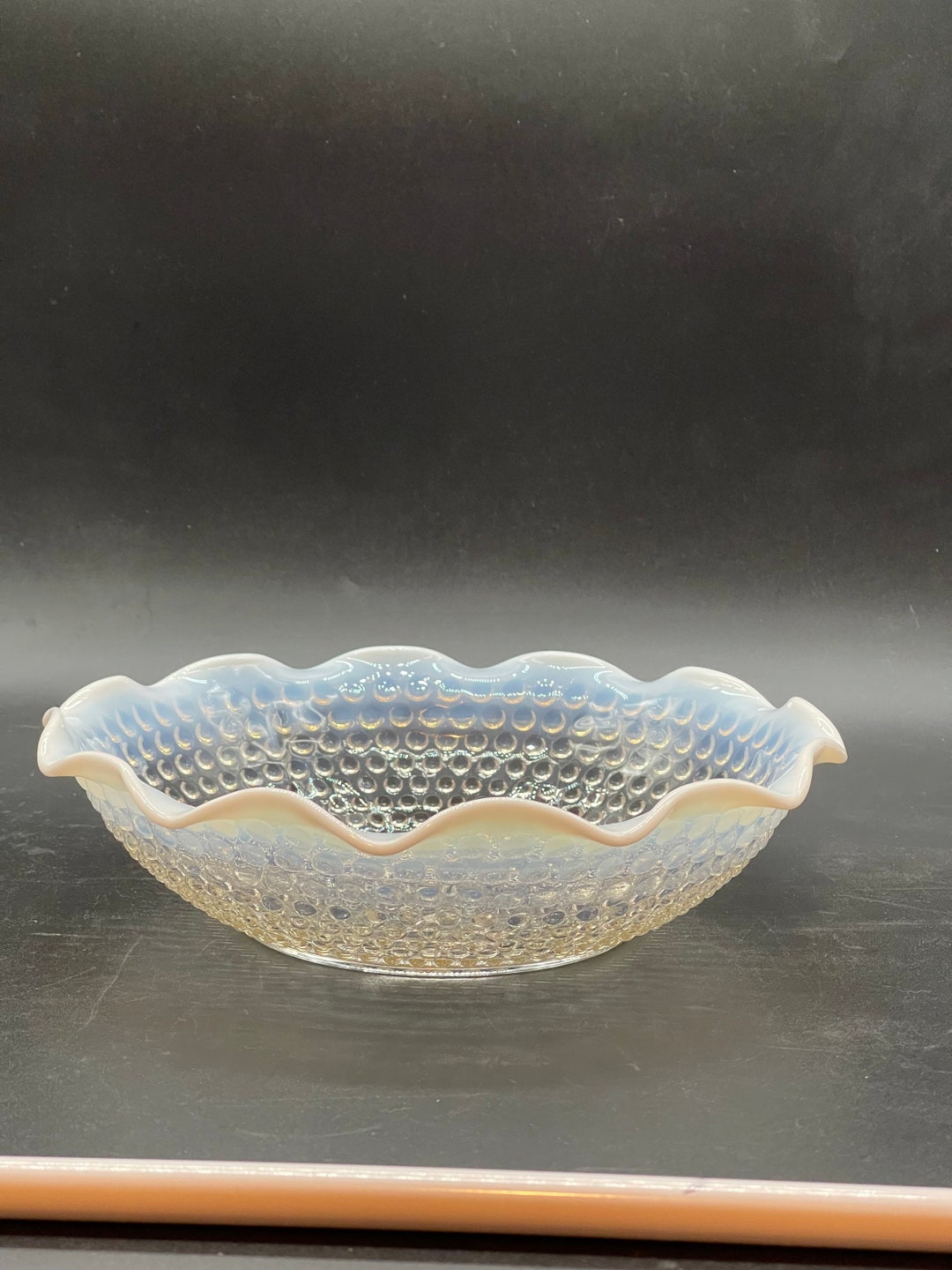 Moonstone Glass Opalescent Large Bowl - Etsy