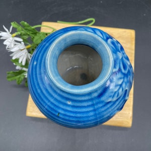 Hand Made Duel Blue Color Round Ceramic Vase From Vietnam - Etsy