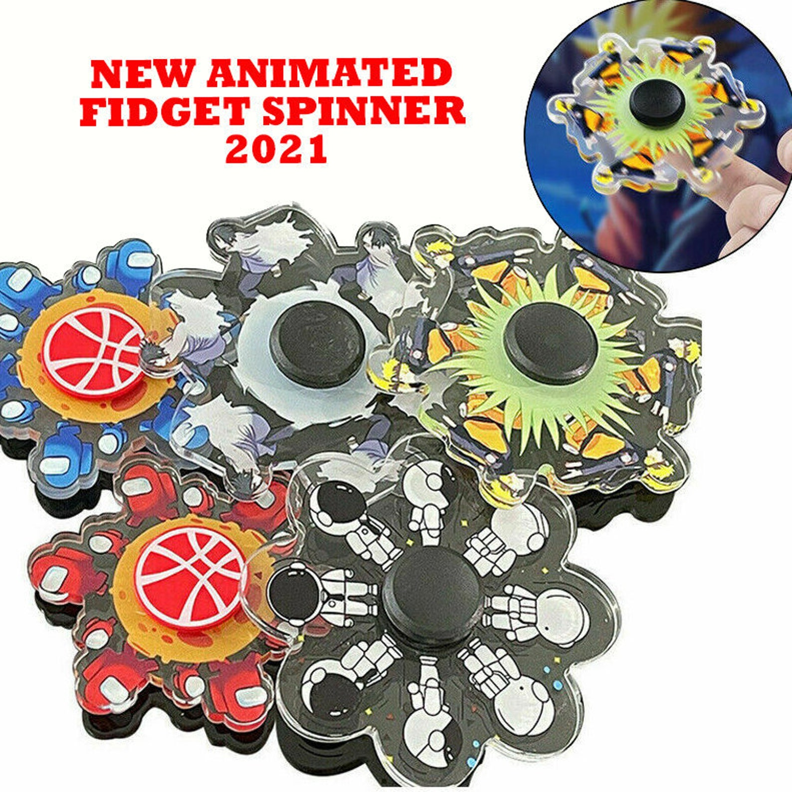 NEW Animated Fidget Spinner 2021 Hand Focus Ultimate Spin | Etsy