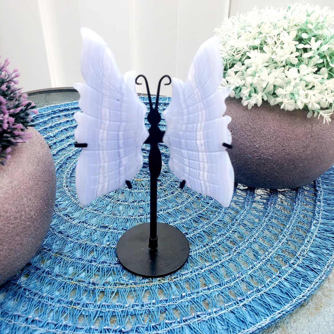 Blue Lace Crystal Wings on Stand - Etsy