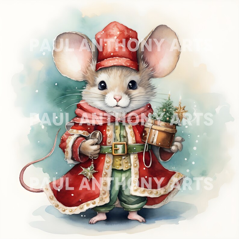 Christmas Mouse Clipart Jpgs: 16 High-quality, Commercial License ...