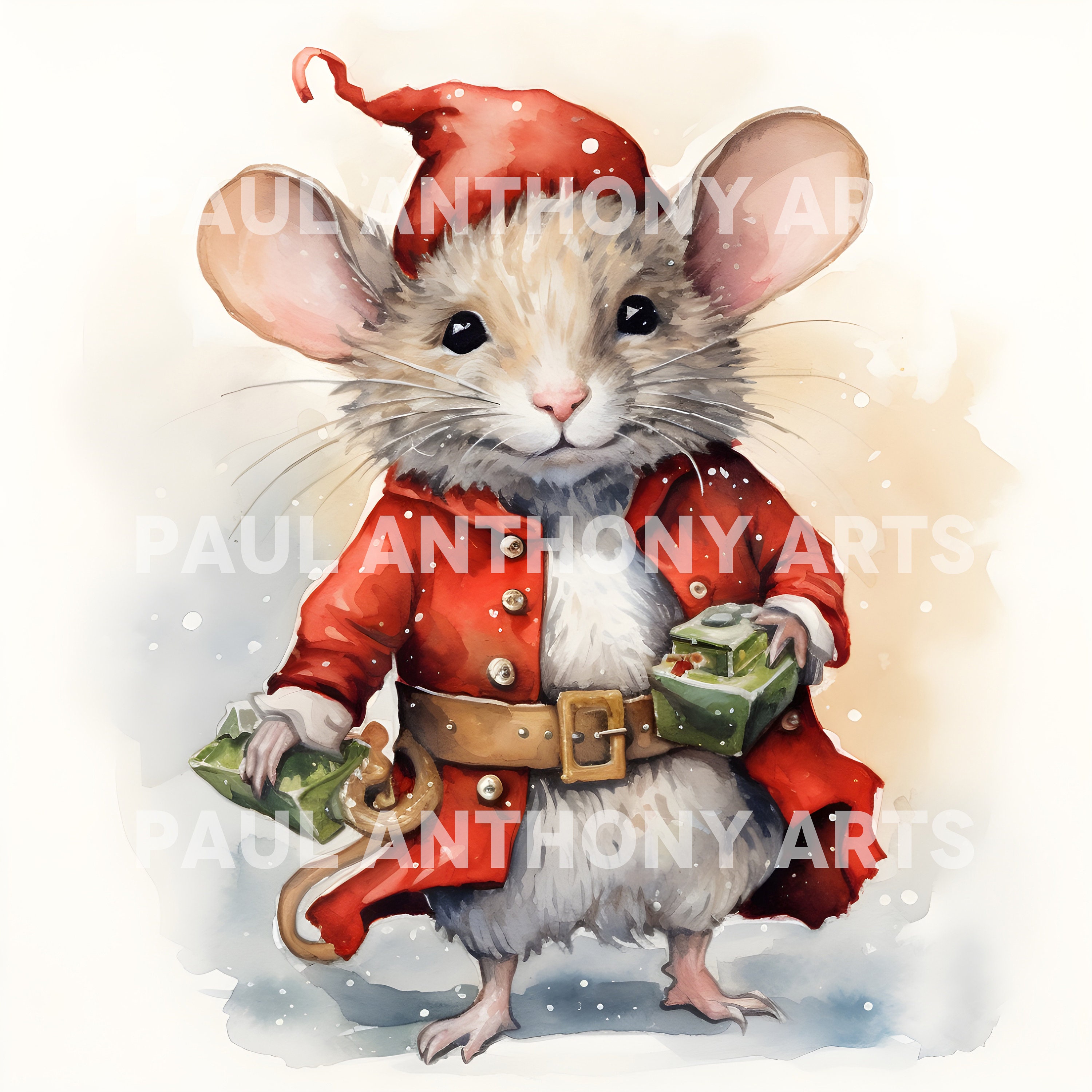 Christmas Mouse Clipart Jpgs: 16 High-quality, Commercial License ...