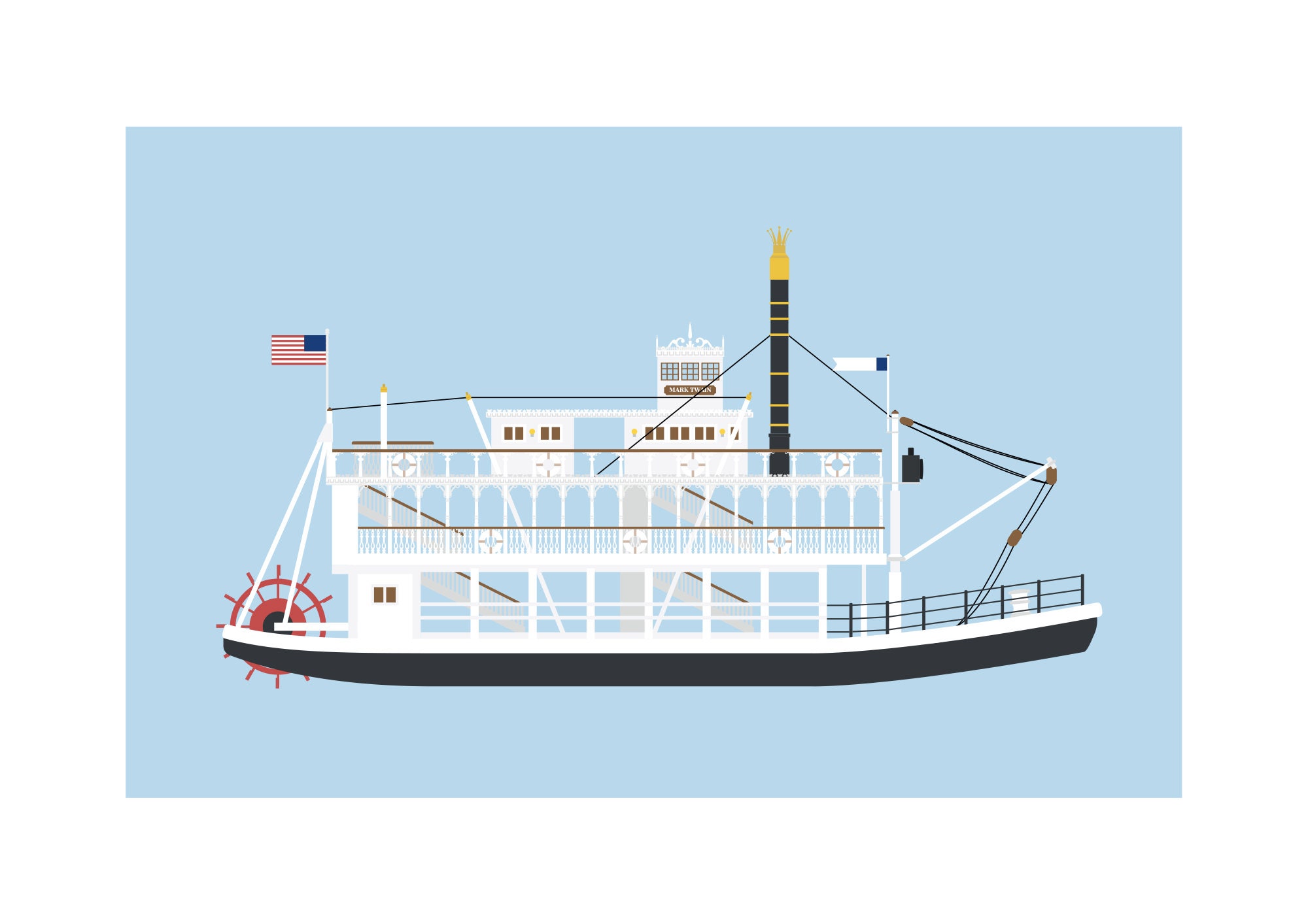 Disneyland Mark Twain Riverboat Artwork, Walt Disney World Disneyland ...