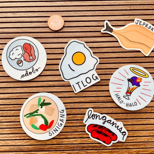 3 Pack or 6 Pack Filipino Food Stickers Laser Cut Original - Etsy