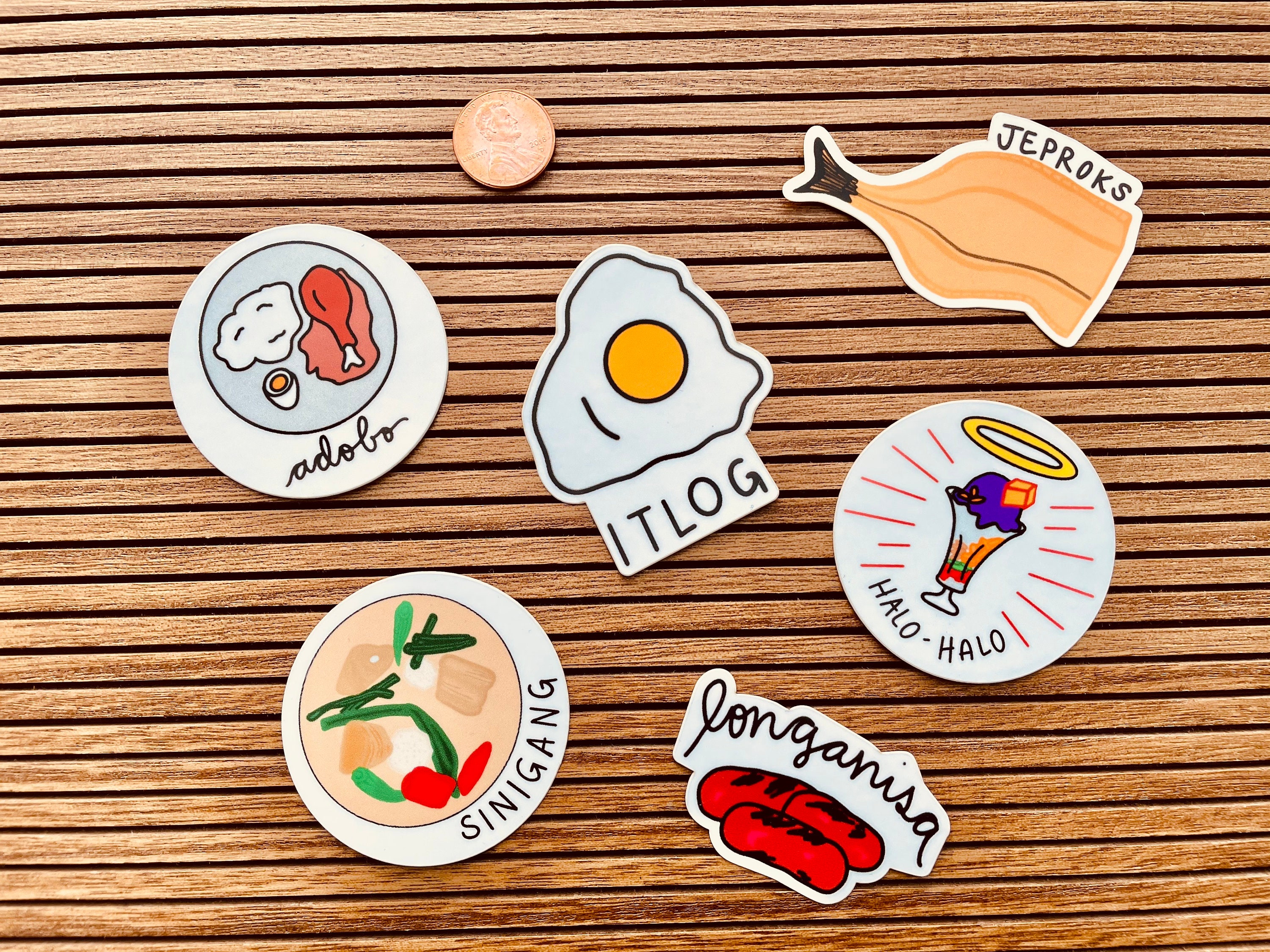 3 Pack or 6 Pack Filipino Food Stickers Laser Cut, Original Designs - Etsy