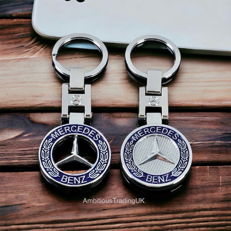 Blue Mercedes Keychain - Etsy
