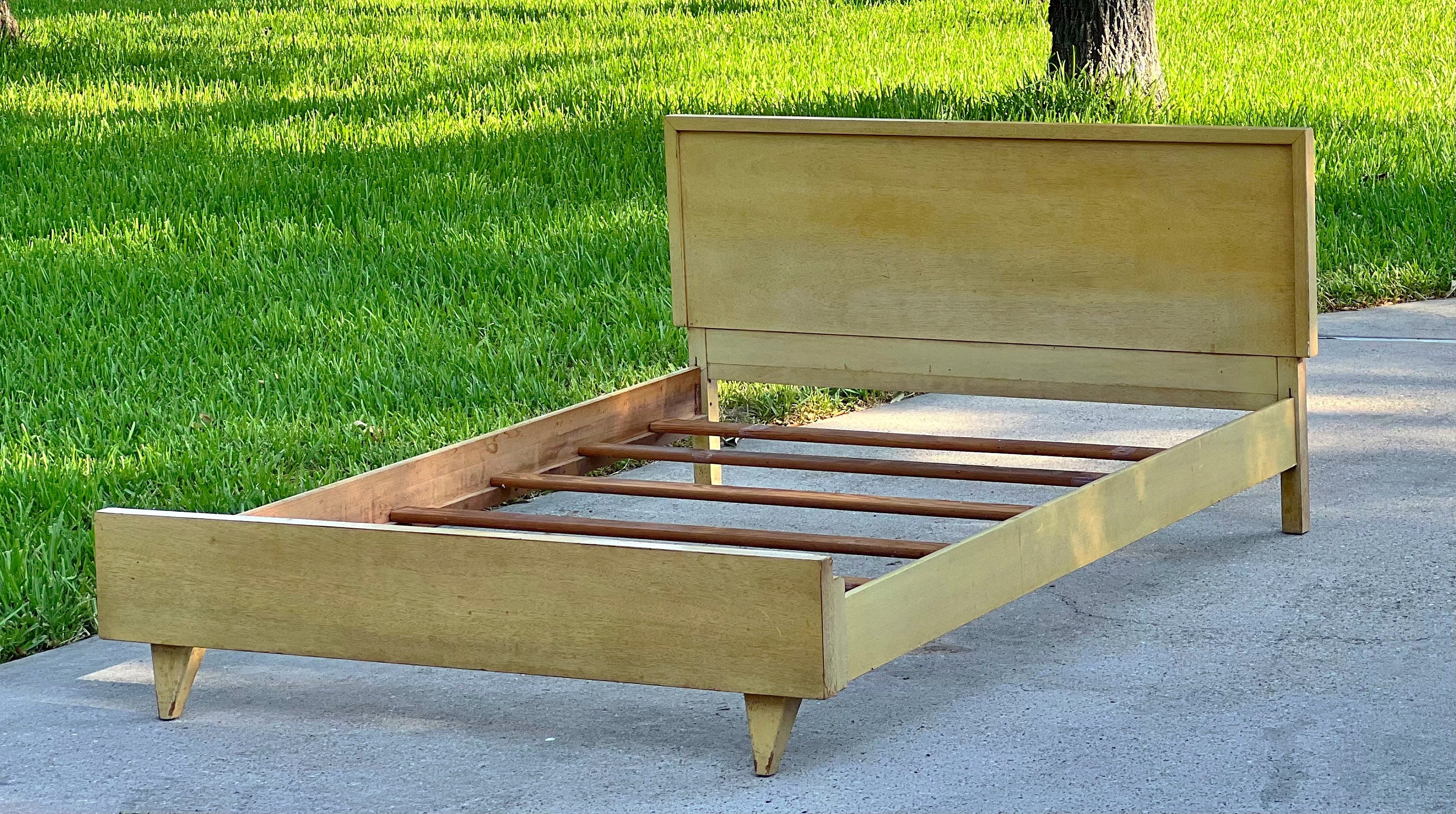 1950s Vintage Full Size Bed Frame and Nightstand by American of ...