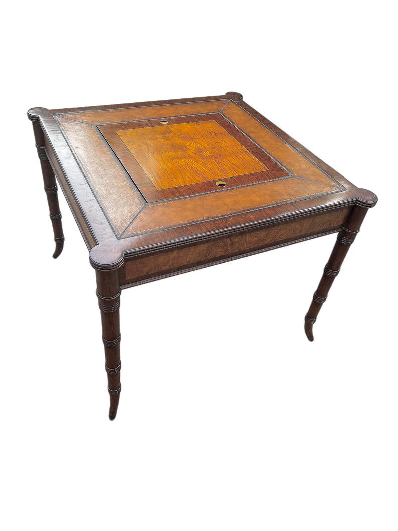Ethan Allen Faux Bamboo Game Table & Chairs - Etsy