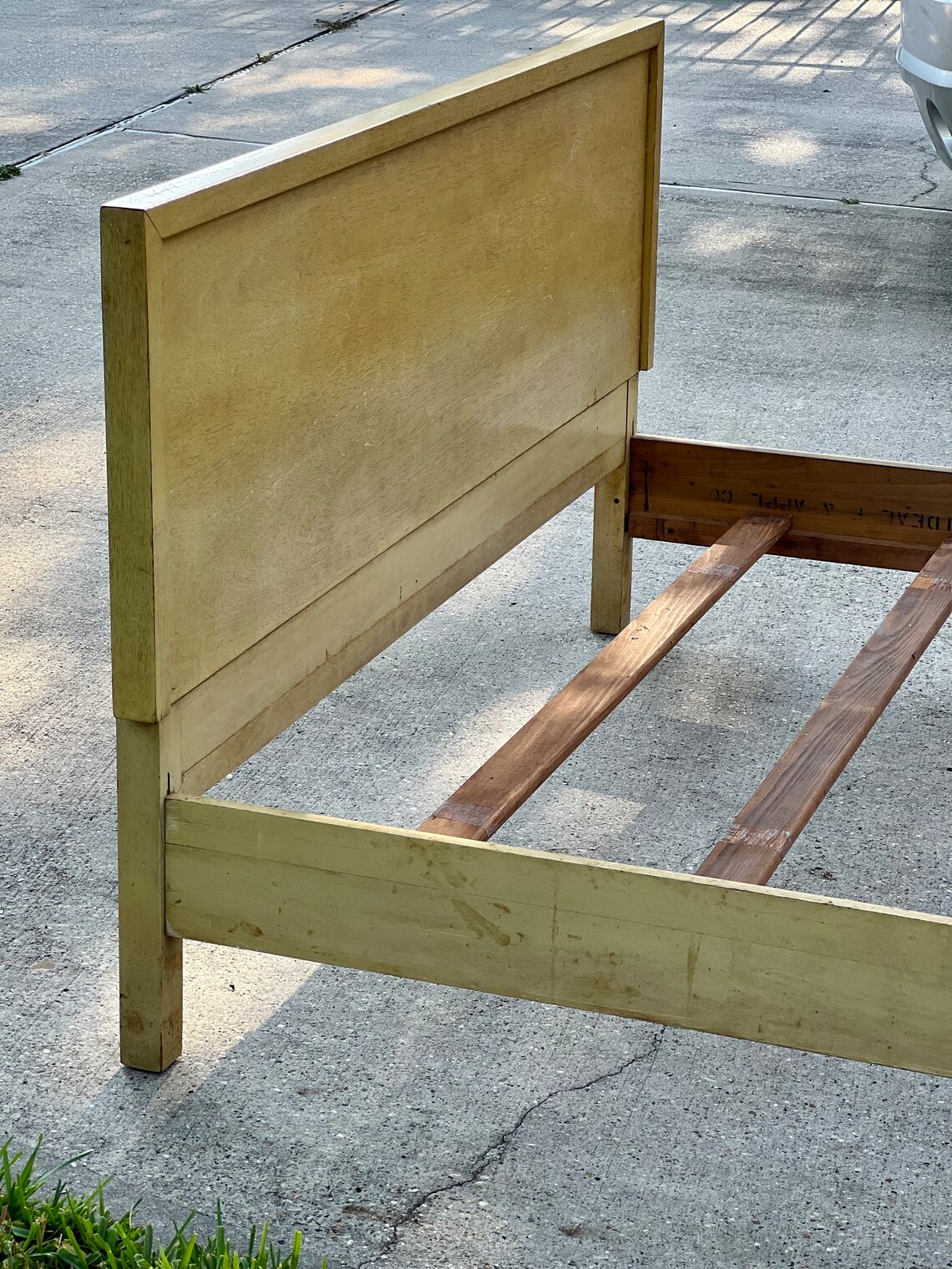 1950s Vintage Full Size Bed Frame and Nightstand by American - Etsy