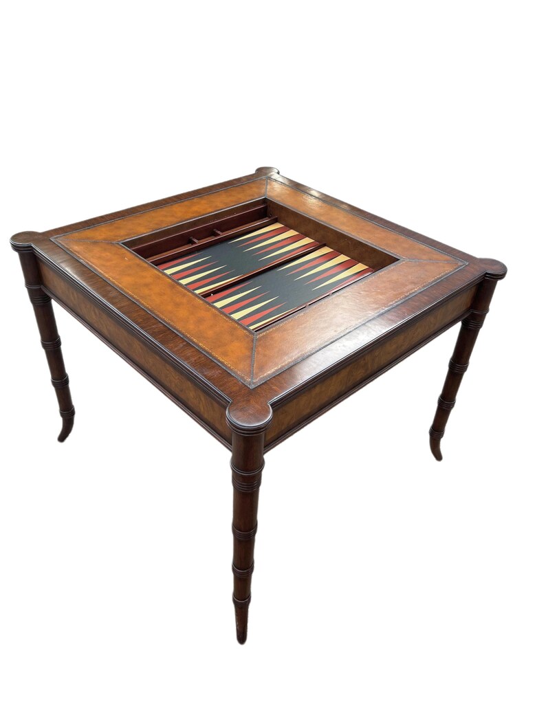 Ethan Allen Faux Bamboo Game Table & Chairs - Etsy