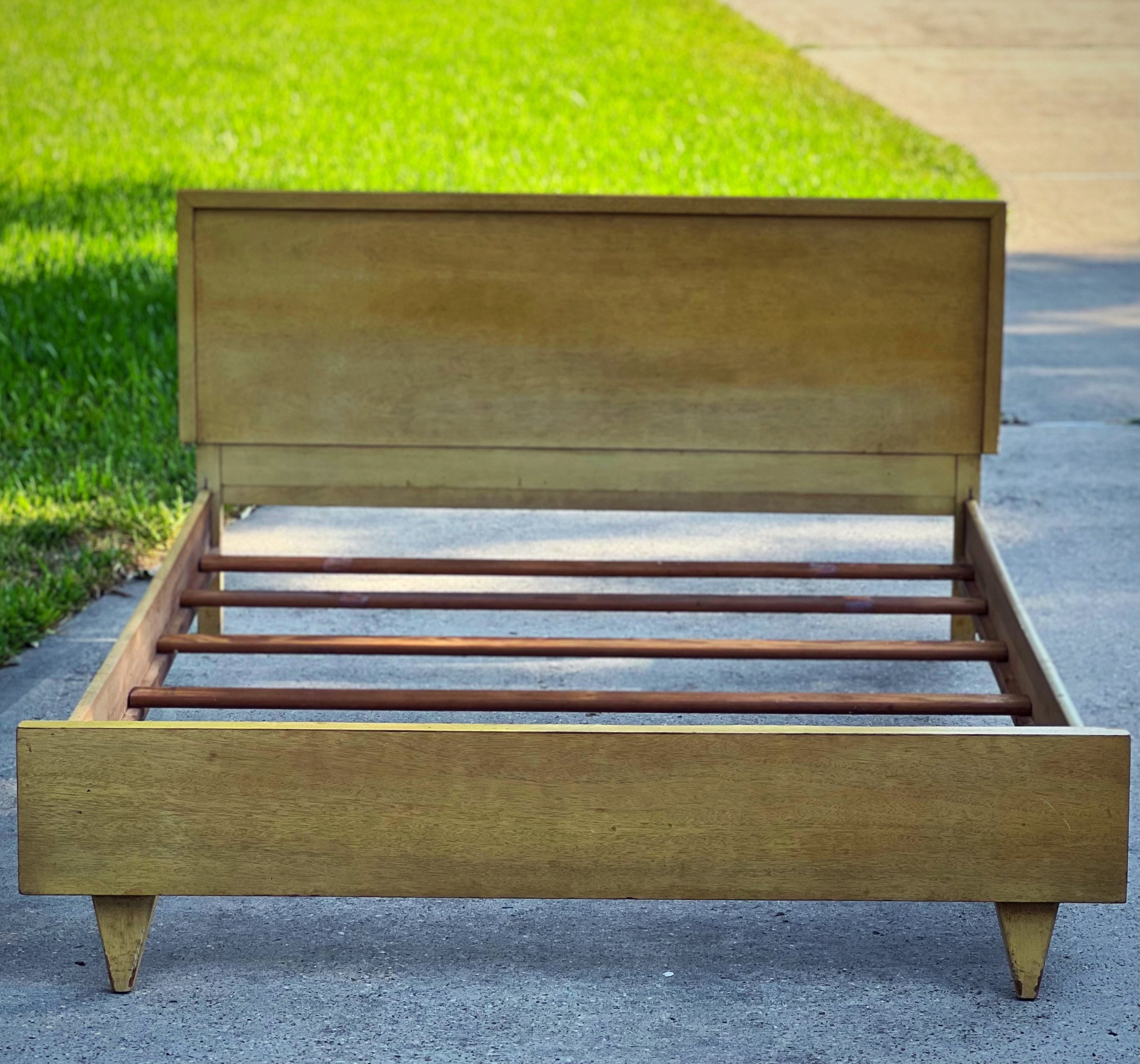 1950s Vintage Full Size Bed Frame and Nightstand by American of ...