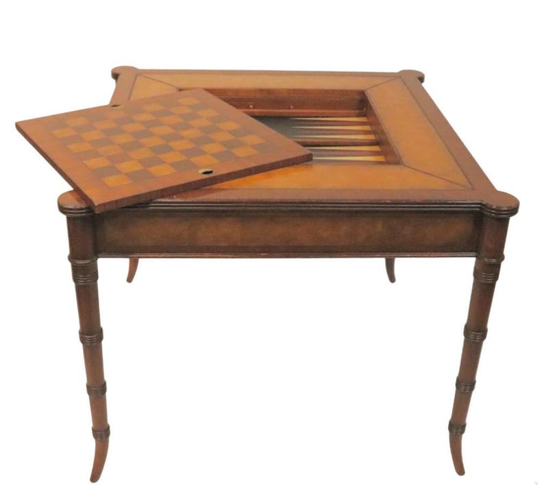 Ethan Allen Faux Bamboo Game Table & Chairs - Etsy