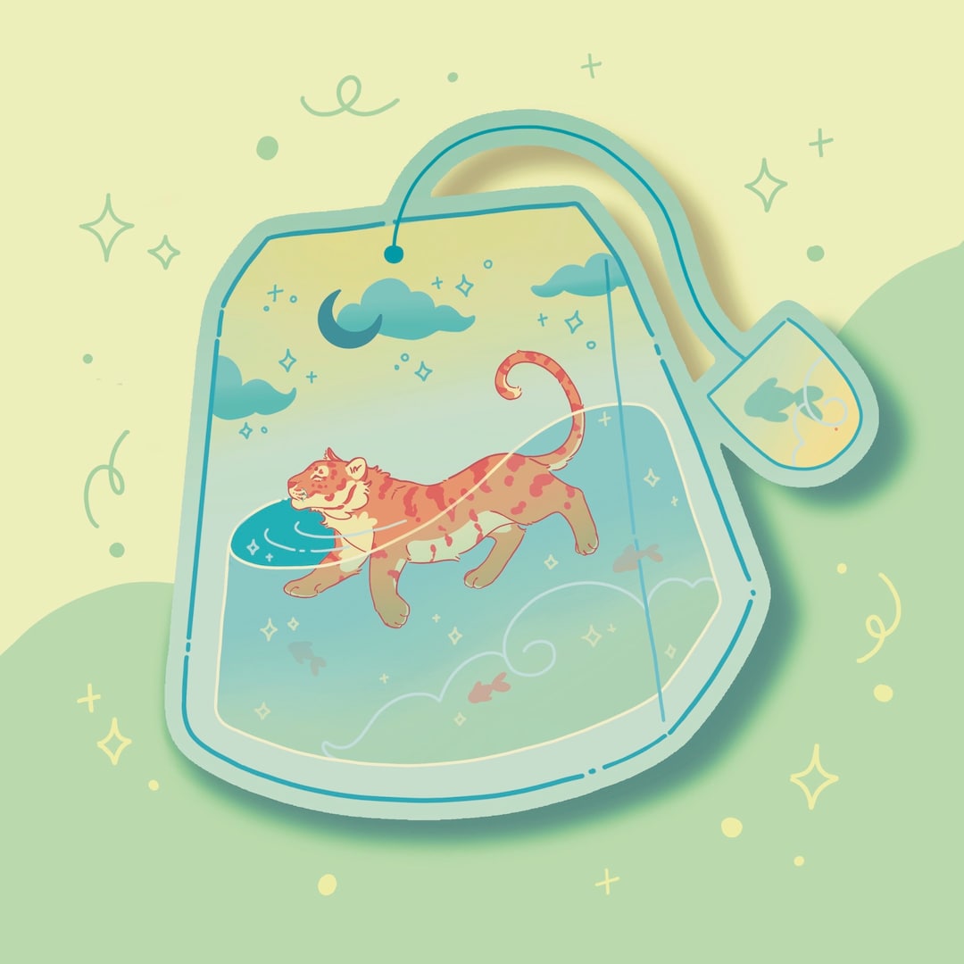 Ocean Tiger Sticker, Tiger Sticker, Animal Sticker, Cute Stationary ...