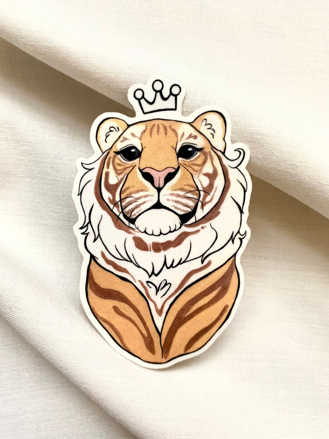 Golden Tiger Sticker, Tiger Sticker, Gouache Sticker, Animal Sticker ...