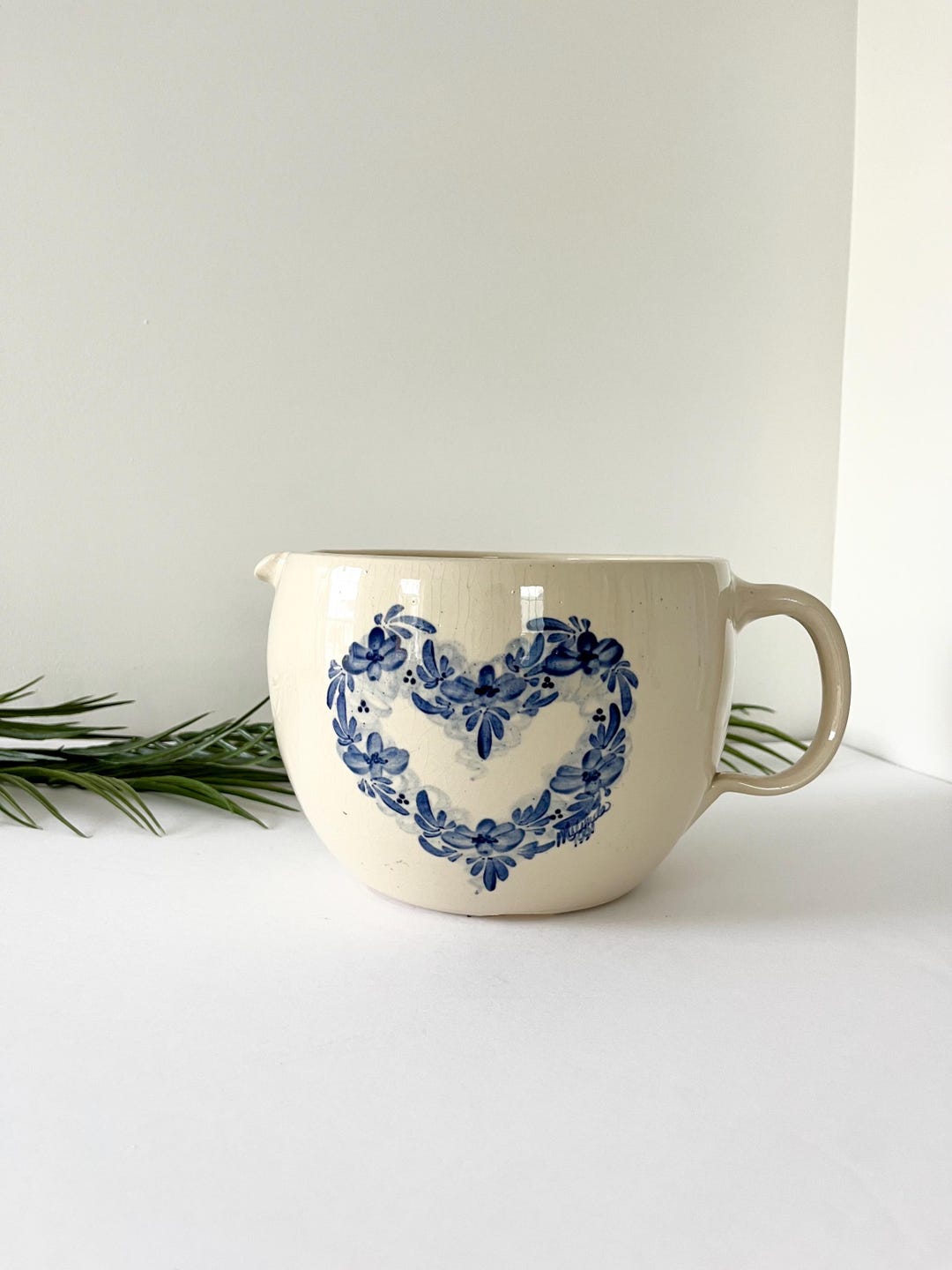 Vintage Ceramic Pitcher With Heart Detail - Etsy