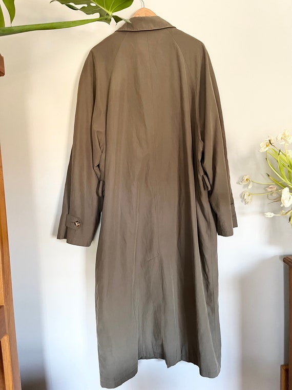 Vintage Olive Green Duster Trench Coat - Gem