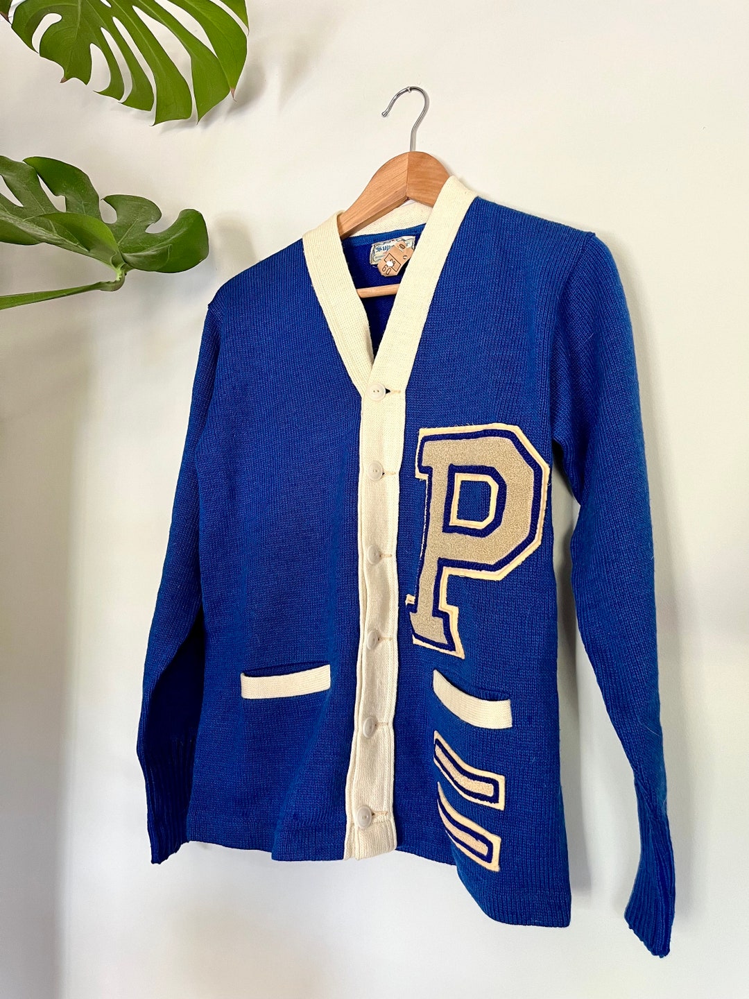 Vintage 60s Letterman Varsity Cardigan Sweater - Etsy
