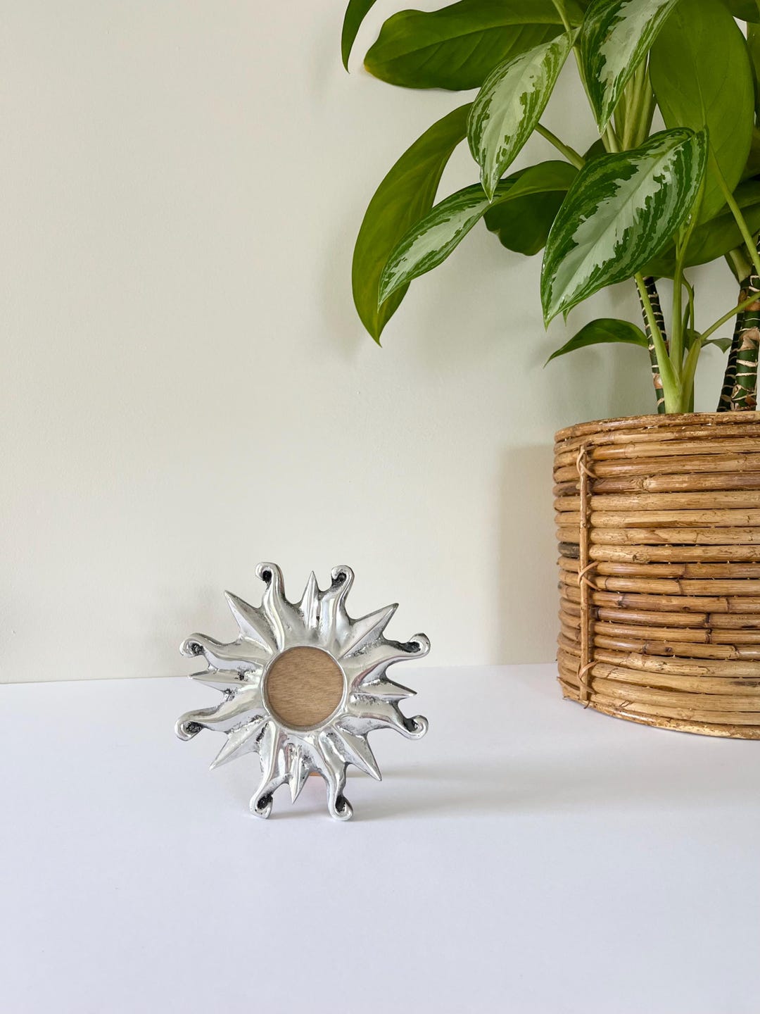 Vintage Pewter Fiery Sun Picture Frame - Etsy