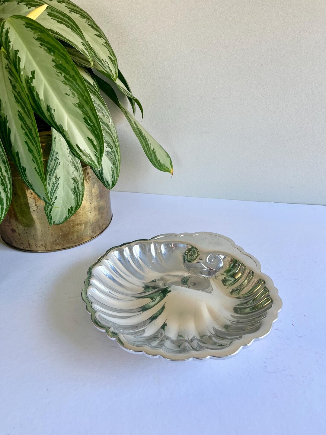Vintage Silver Plate Shell Serving Dish - Etsy