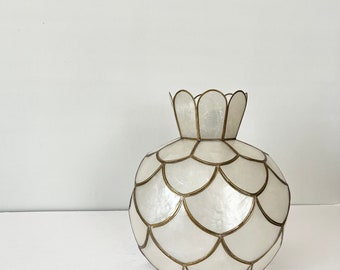 Vintage Westwood Industries Portable Brass Lamp With Shell Capiz Shade ...