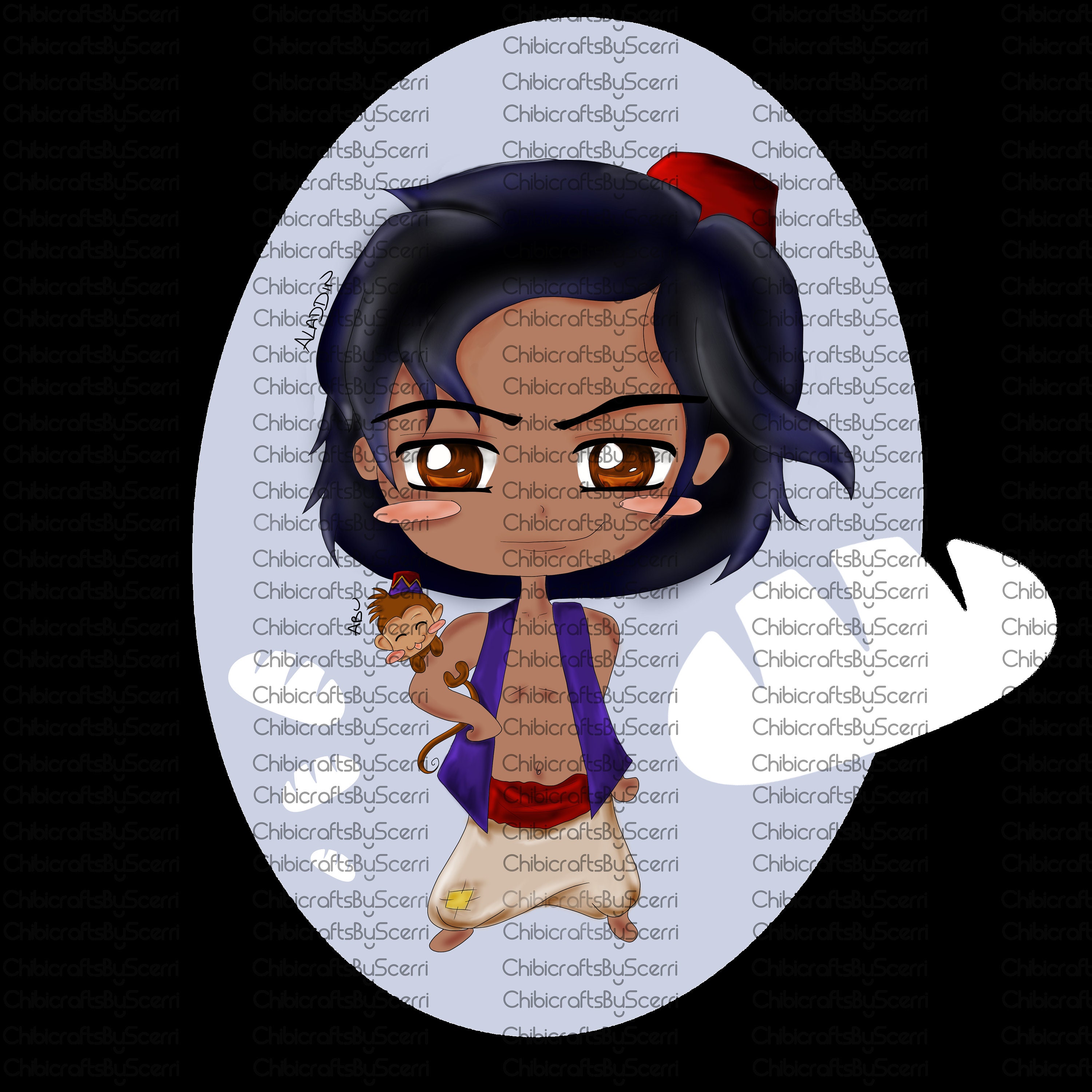 PNG Chibi Aladdin 3 juego de caracteres Jasmine con Raja y Genie con ...