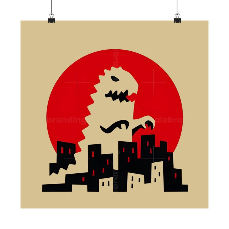 Godzilla Posters, Vintage Wall Art, Monster Movie Decor, Home & Office ...
