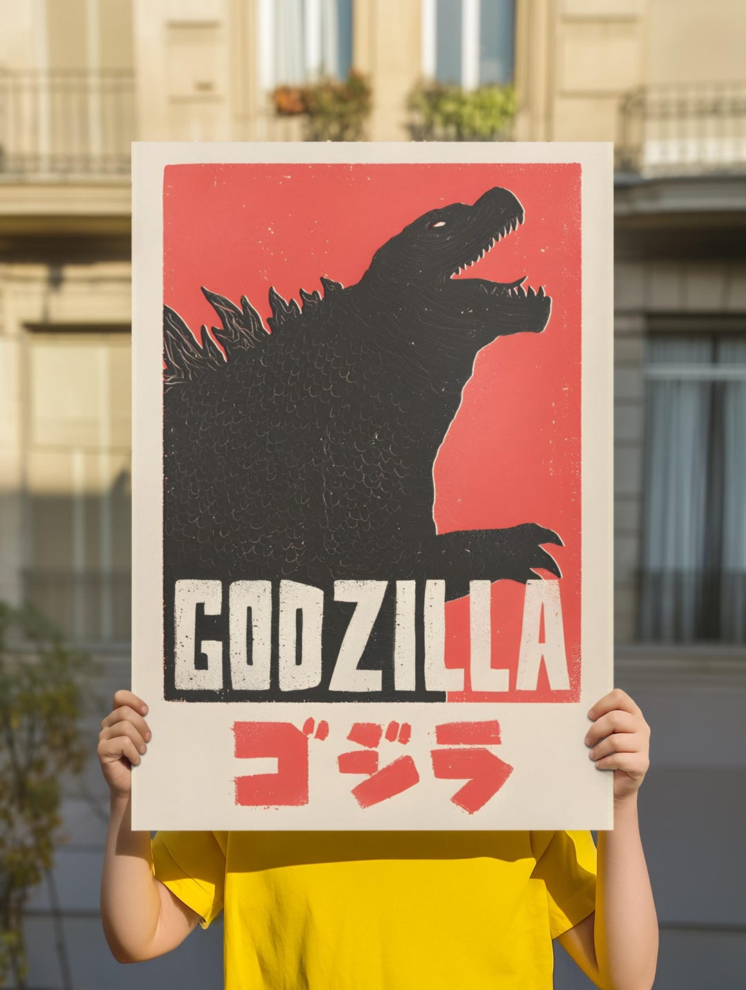 Vintage Japanese Godzilla Poster, Movie Monster Print, Decorative Wall ...