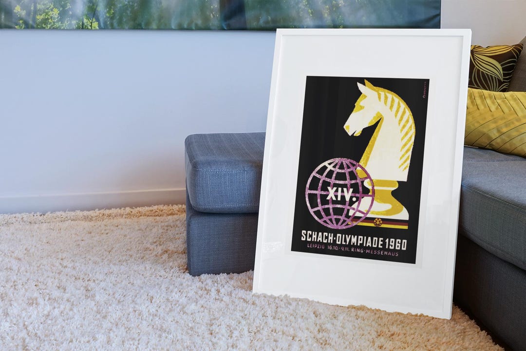 Vintage Chess Poster, Chess Tournament Poster, Home Decor, Gift for ...