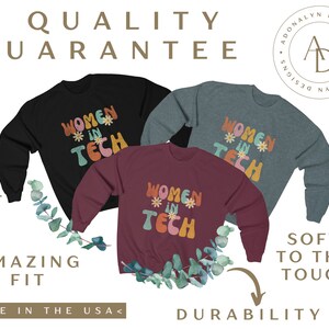 Women in Technology Tech Sweatshirt/ Girls Who Code Gift/ IT Tech Gift ...