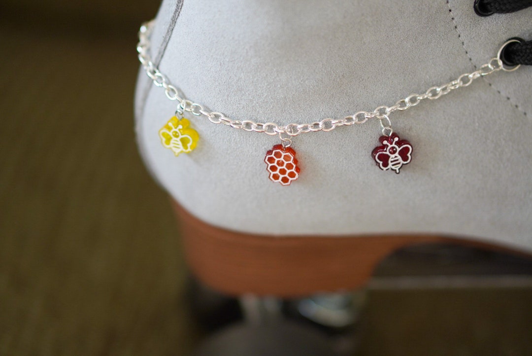 Rainbow Bee Skate Chain: Silver Shoe Accessories, Handmade Skatelet - Etsy