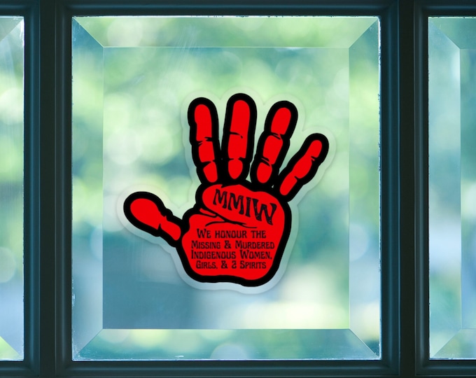 MMIW Red Hand Print Window Decal - Etsy