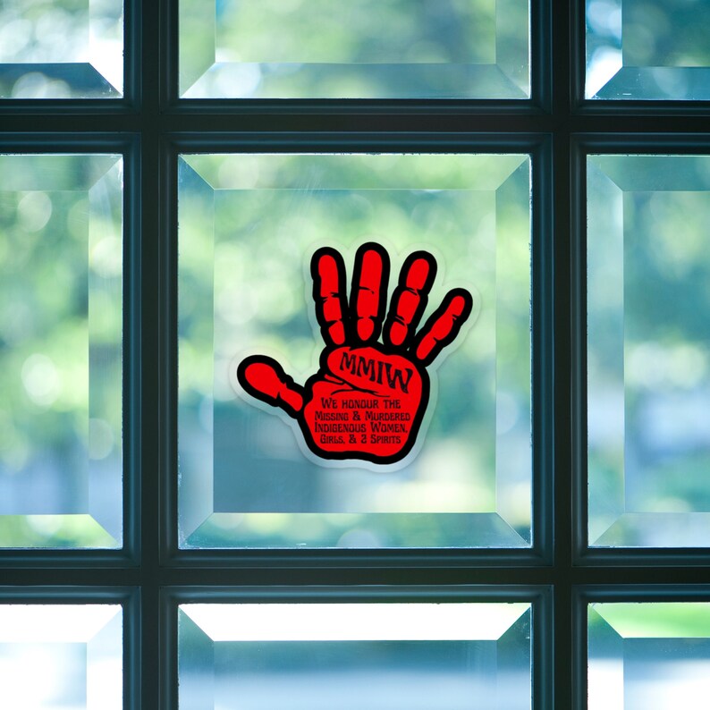 MMIW Red Hand Print Window Decal - Etsy