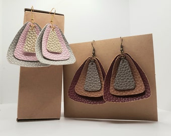 Ethos Adorned Vegan Leather Earrings, Festival Dangle Earrings ...