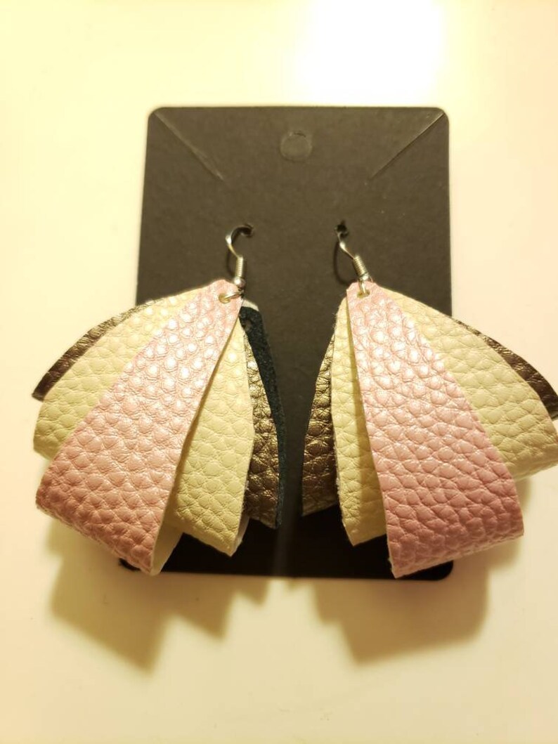 Ethos Adorned Vegan Leather Earrings, Festival Dangle Earrings ...
