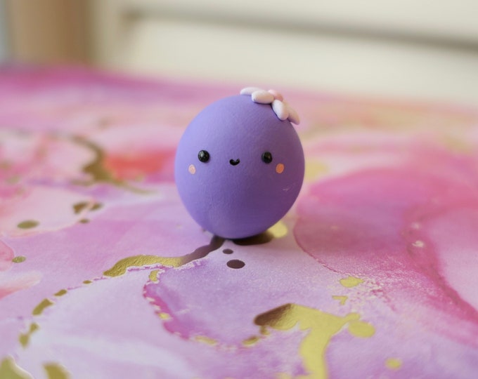 Purple Spring Desk Potato Polymer Clay Figurine Desk Buddy - Etsy