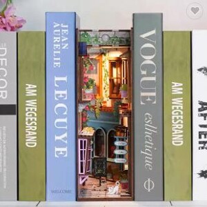 DIY Booknook Kit Book Nook Diorama Miniature Assembly Wooden Bookend ...