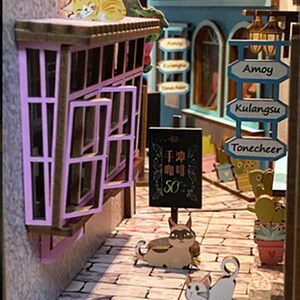 DIY Booknook Kit Book Nook Diorama Miniature Assembly Wooden Bookend ...