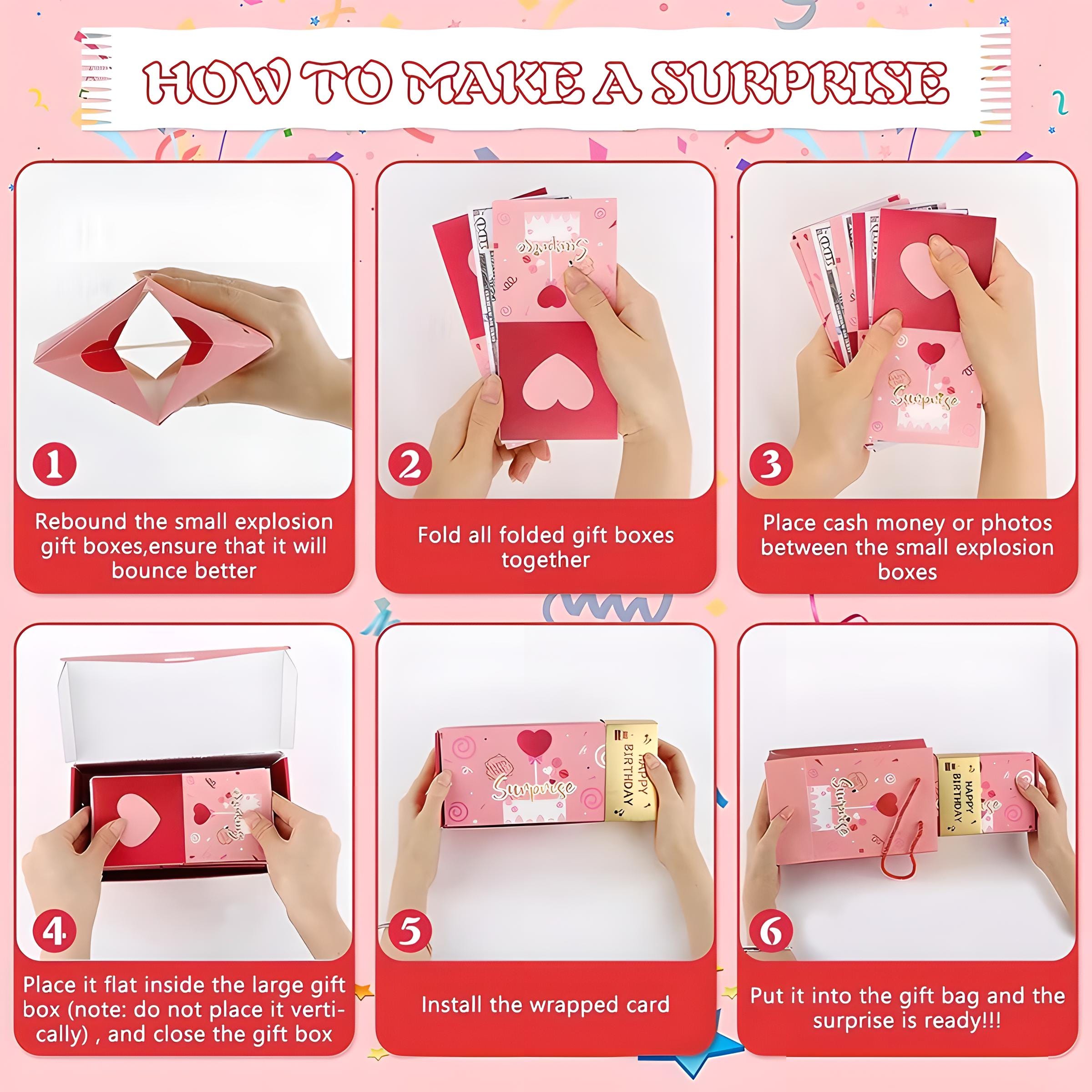 Birthday Party Pop Boxes,party Surprise Explosion Gift Box,pop-up Money ...