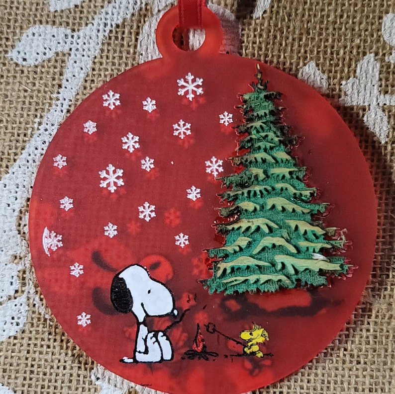 Snoopy and Woodstock Snow Charlie Brown Christmas Tree Ornament - Etsy
