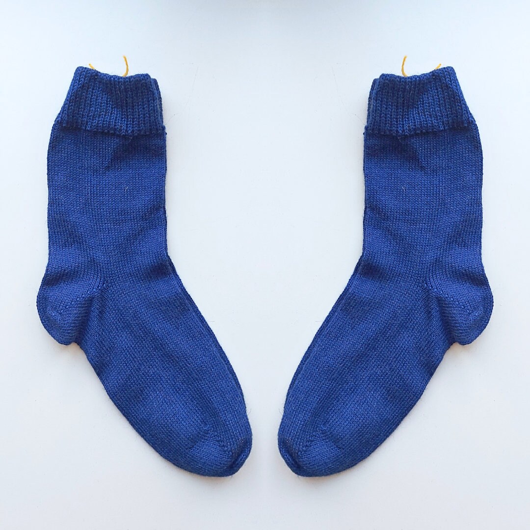 Knitted Socks | 100% Alpaca Wool | Navy Blue | Sustainable and ...