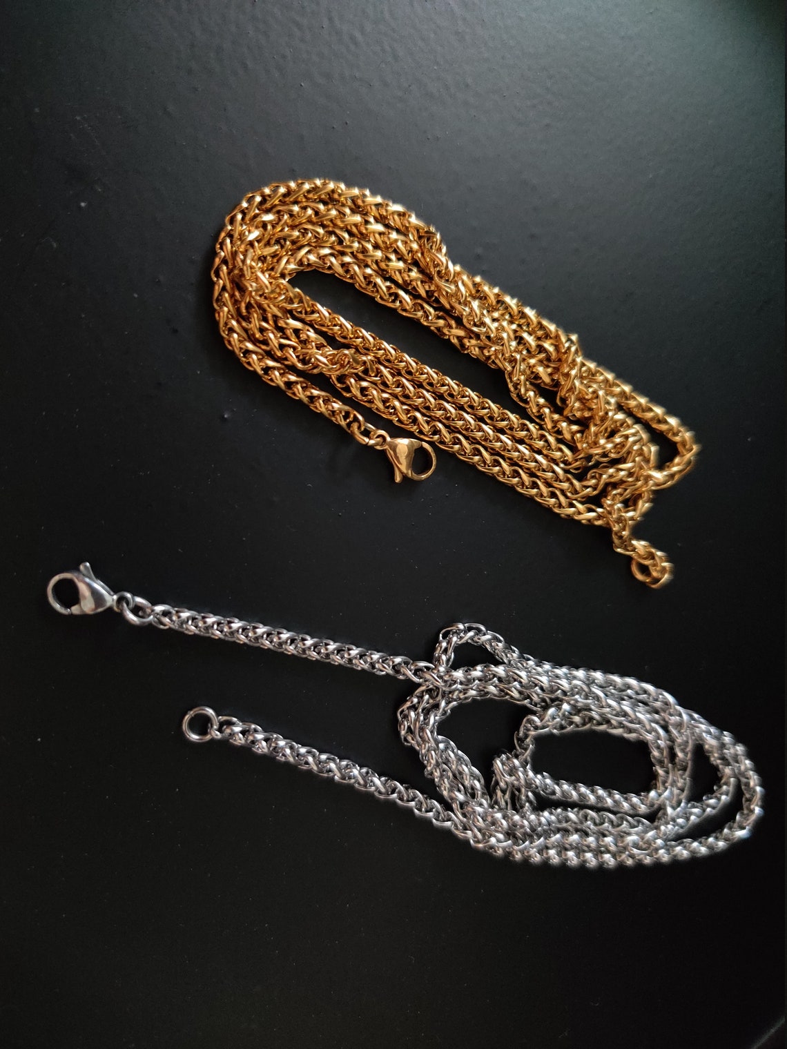 Braid Chain Wheat Chain Braided Wheat Spiga Link Chain 3mm | Etsy