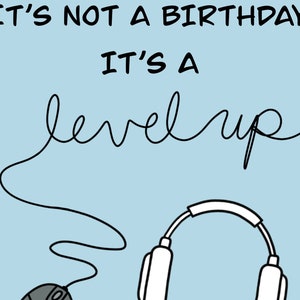 Level up Gamer Birthday Card - Etsy